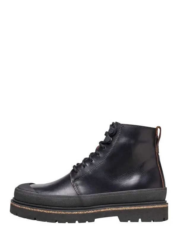 BIRKENSTOCK Prescott Waxy Leather Lace-up Boots - Black