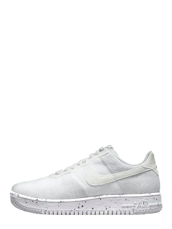 Nike Force 1 Crater Flyknit "white Wolf Grey" Sneakers - White/sail/wolf Grey
