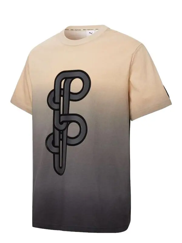 PUMA X Pronounce Graphic Tee Crossover Gradient Tie Dye Sports Short Sleeve - Khaki