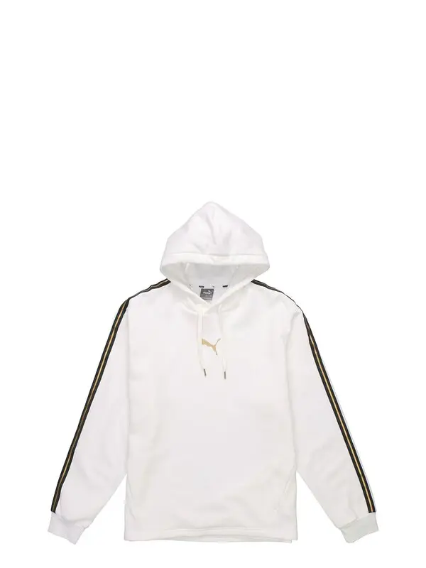 PUMA Bronzing Printing Fleece Lined Hooded Knit - White