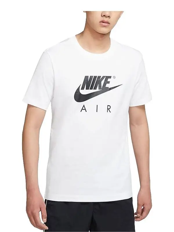 Nike Large Logo Printing Sports Round Neck Short Sleeve T-shirt - White