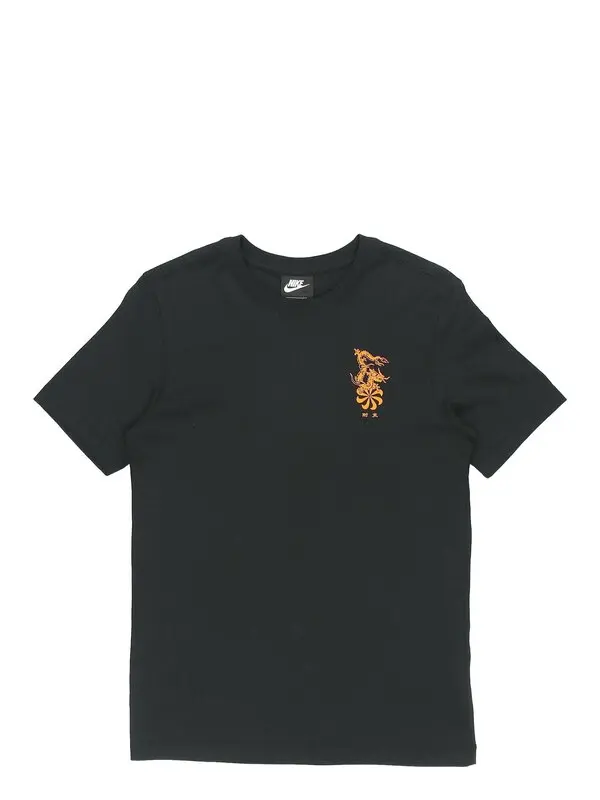 Nike Sportwear Printing Sports Pullover Round Neck Short Sleeve - Black