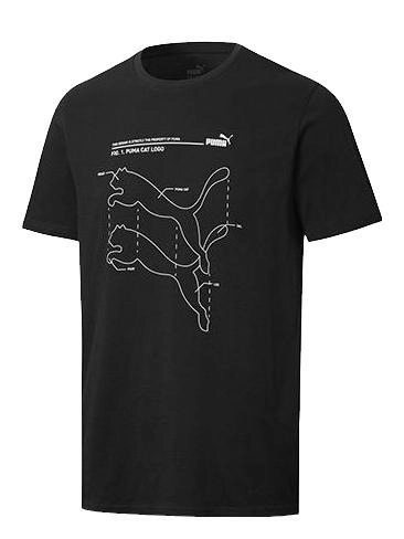 PUMA Logo Printing Round Neck Short Sleeve - Black
