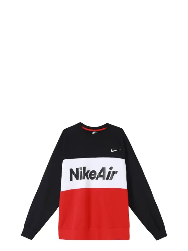 Nike Splicing Colorblock Crewneck Sweatshirt - Black