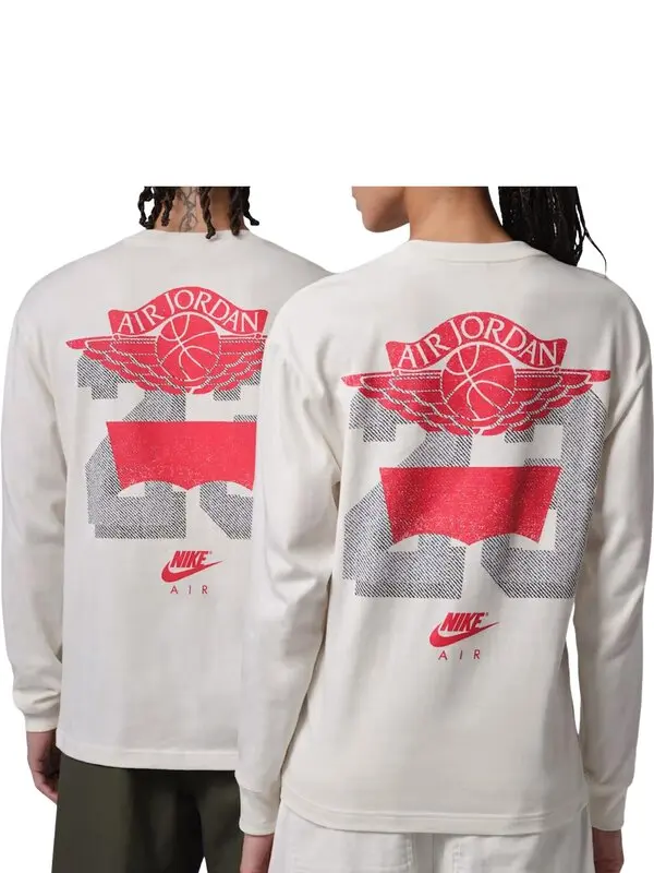 JORDAN X Levi's Long Sleeve T-shirt - Beige/red/grey
