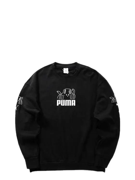 PUMA X Tyakasha Crossover Series Round Neck Sweatshirt - Black