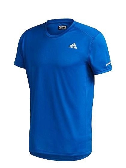 Adidas Logo Printed Short Sleeve Running T-shirt - Blue