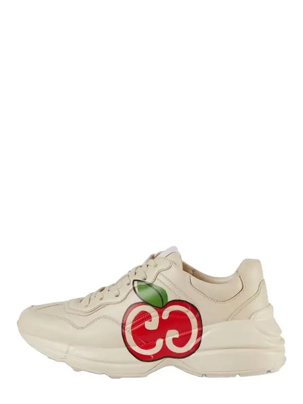 Gucci Rhyton Gg Apple Sneakers - Cream