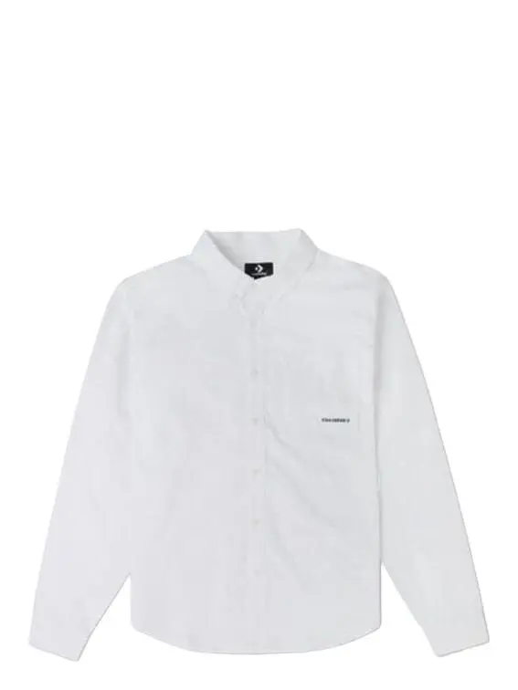 CONVERSE Oxford Button Up Shirt Asia Sizing - White