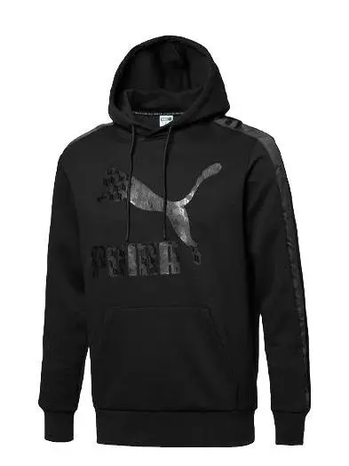 PUMA Long Sleeve Hooded Sweatshirt - Black