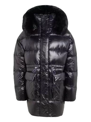 Adidas Originals Puffed Long Fur Jacket - Black