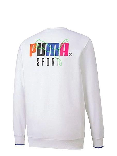 PUMA Crewneck Long Sleeve Pullover - White
