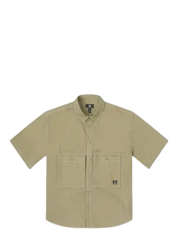 CONVERSE Wordmark Utility Shirt Asia Sizing - Mossy Sloth