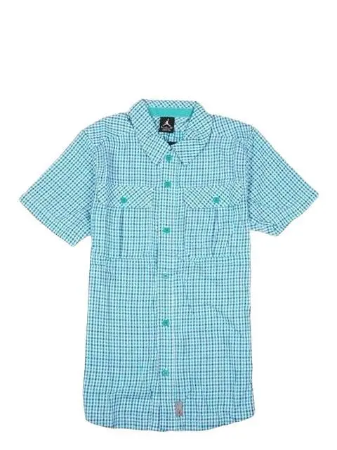 JORDAN Hip Check Woven Short Sleeve Shirt 'sky - Blue