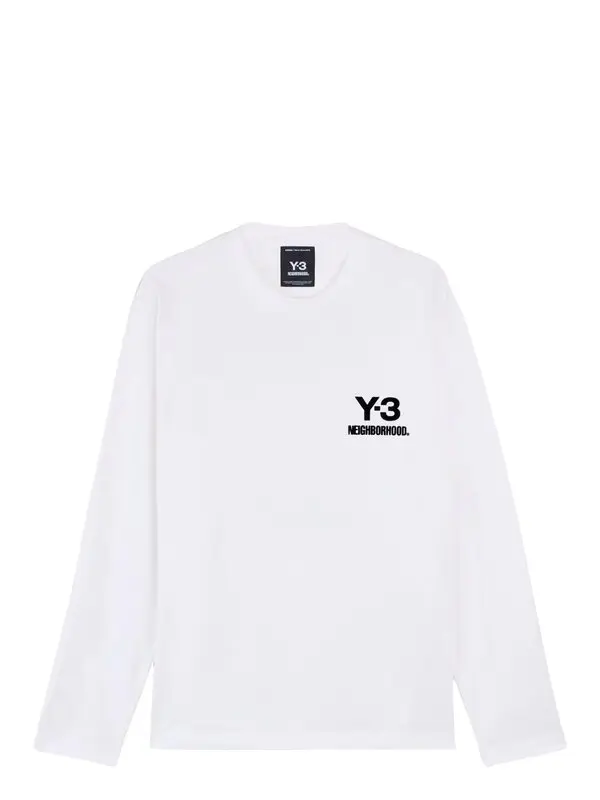 Adidas Y-3 Nbhd Logo Long Sleeve T-shirt - Core White