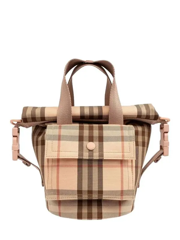 Burberry Check Printed Tote Bag - Archive Beige