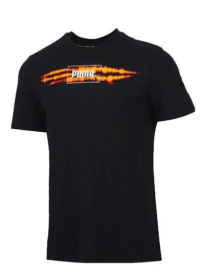 PUMA Printed Sports Short Sleeve Tee - Black