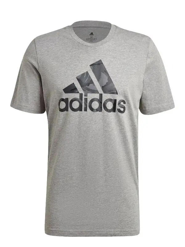 Adidas Casual Sports Camouflage Alphabet Logo Printing Short Sleeve Gray - Grey