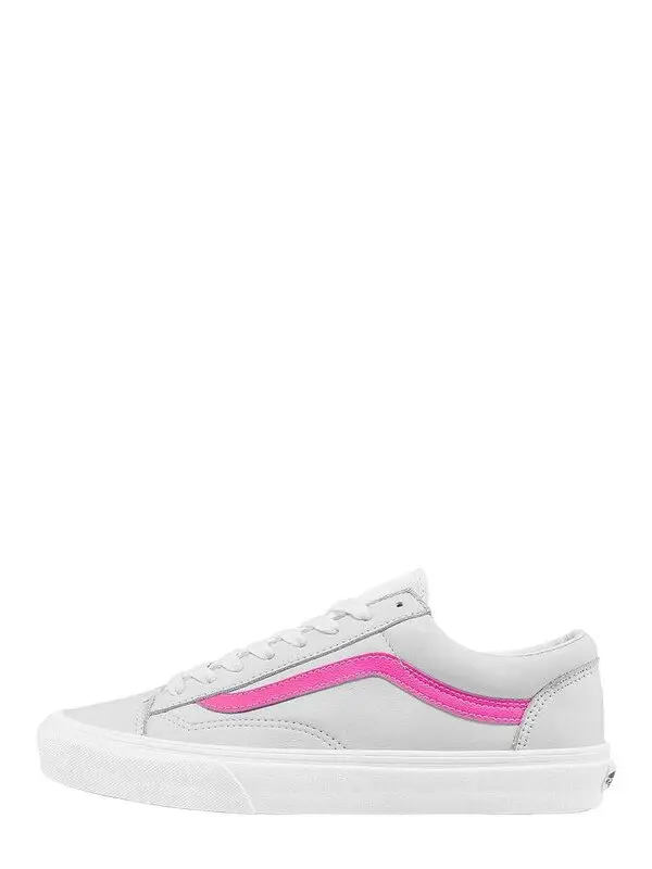 VANS Style 36 Leather Pop Low Top Sneakers - Gray/rose Red