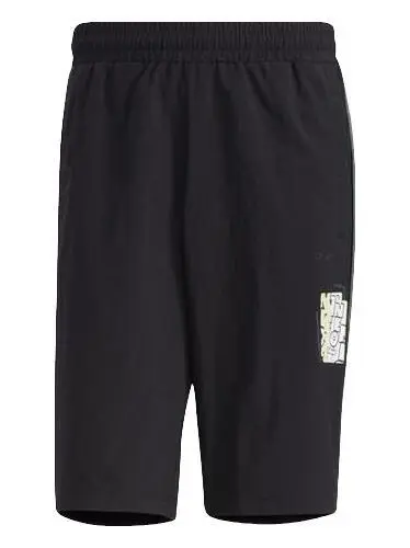 Adidas Neo Shorts With Graffiti Print - Black