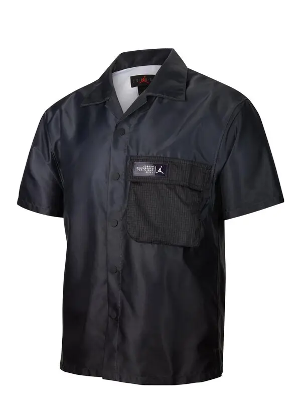 JORDAN Gradient Big Pocket Breathable Casual Short Sleeve Shirt Black - Multi-color