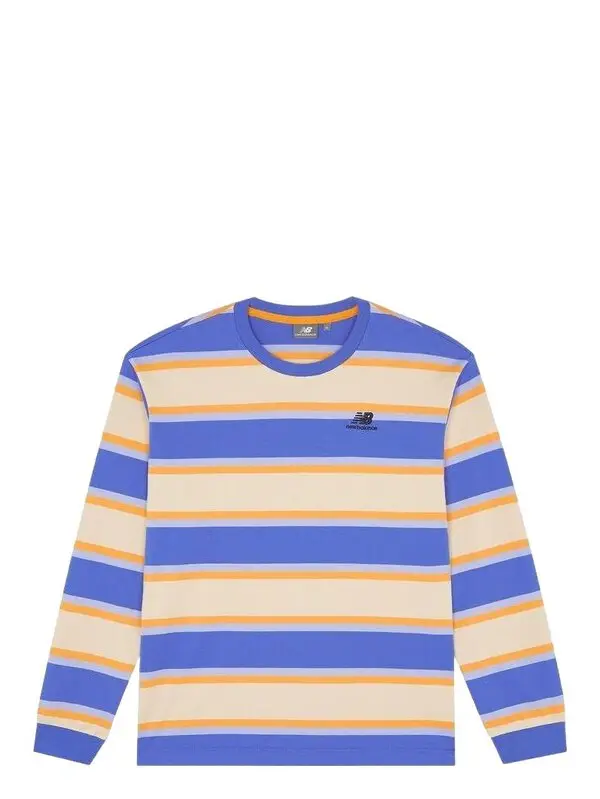 NEW BALANCE Striped Long Sleeve T-shirt - Blue/orange