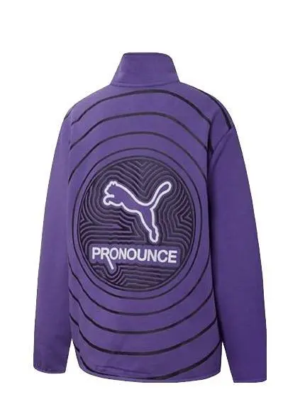PUMA X Pronounce Half-zip Logo Sweatshirt - Tan