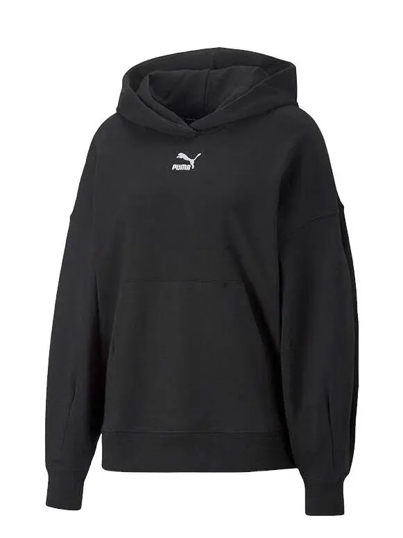 PUMA Classic Oversized Hoodie - Black/white