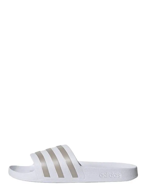 Adidas Adilette Aqua Slides - Cloud White/platinum Metallic