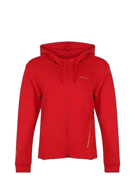 Adidas Neo Floral Print Zip-up Hooded Jacket - Red