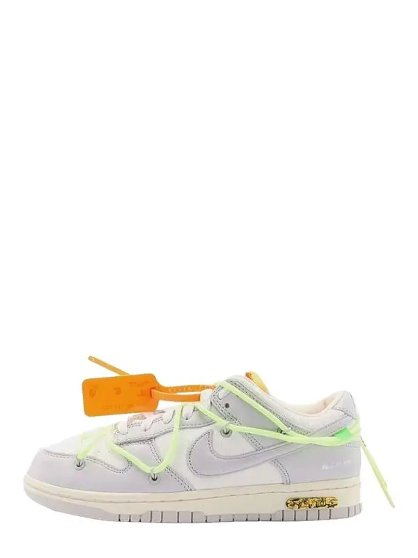 Nike Off-white X Dunk Low "lot 43 Of 50 - Sail/neutral Grey-barely Volt