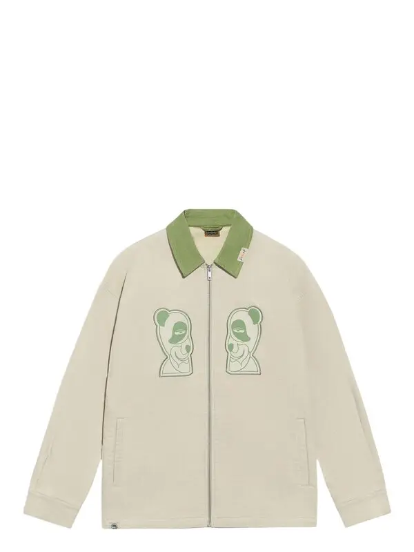 LI-NING Badfive Pattern Loose Jacket 'beige Green - Beige/green