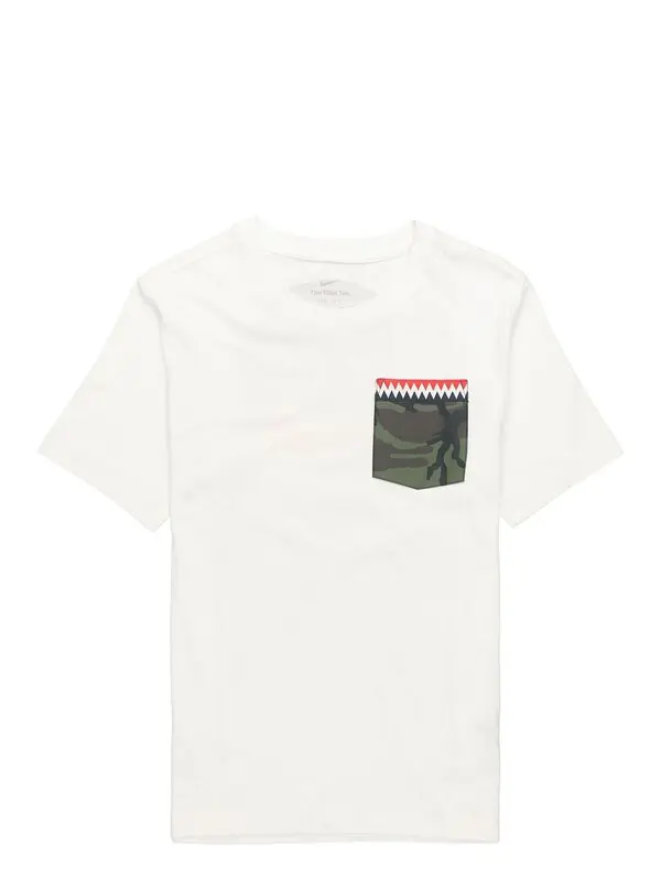 Nike Back Cartoon Devil Camouflage Pattern Printing Casual Round Neck Short Sleeve White T-shirt - Multi-color