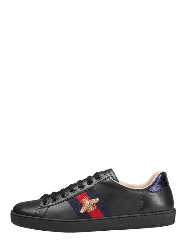 Gucci Ace Embroidered Bee Sneaker - Black