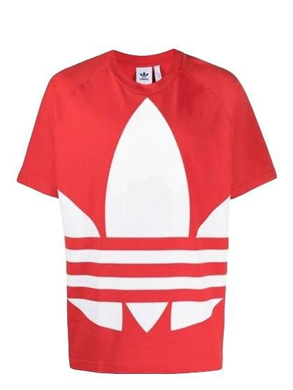 Adidas Originals Bg Trefoil Tee Large Logo Loose Short Sleeve - Red