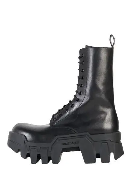 Balenciaga Bulldozer Lace Up Boot Vegetal Calfskin - Black