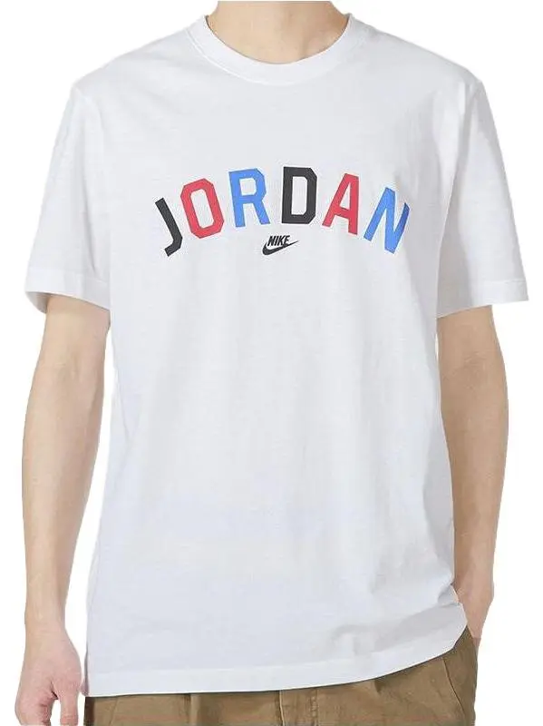 Nike Alphabet Loose Breathable Running Training Short Sleeve White T-shirt - Multi-color