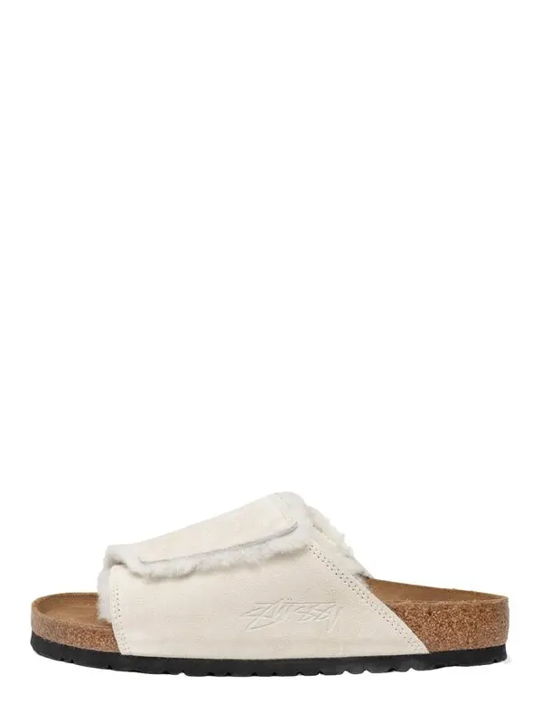 BIRKENSTOCK X Stussy Shearling Slide - Bone