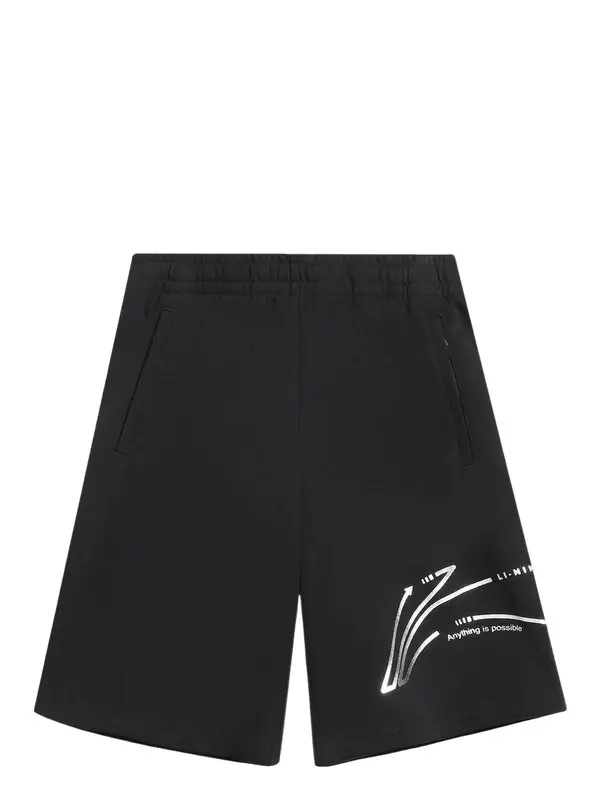LI-NING Graphic Loose Fit Shorts - Black/white
