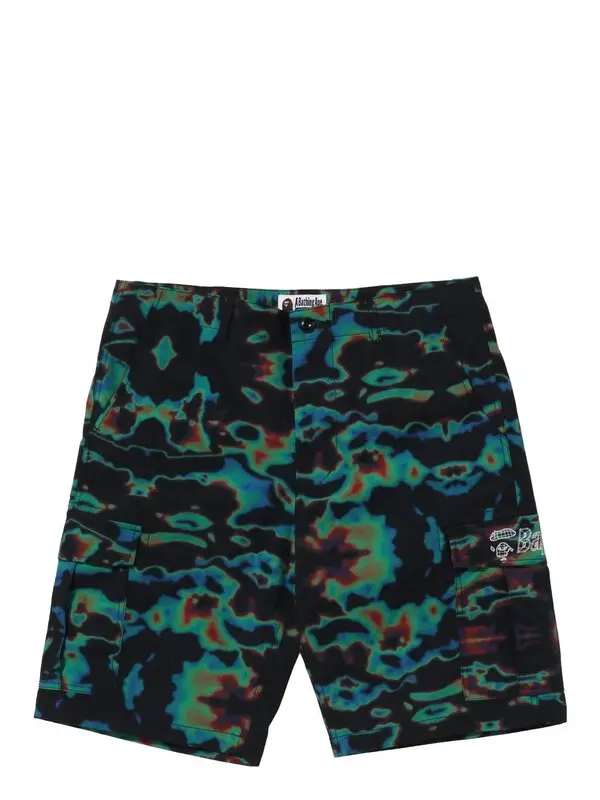 A BATHING APE Ss23 Thermography Cargo Shorts - Black