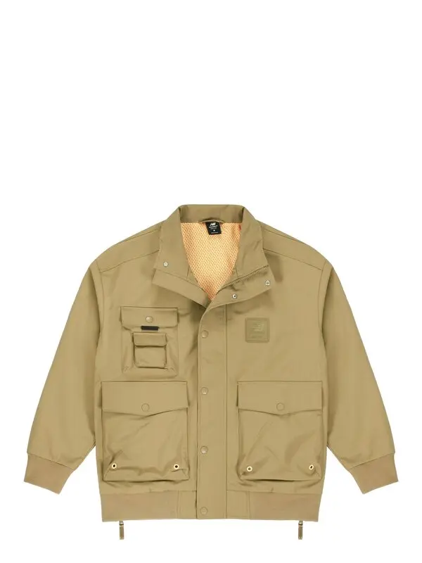 NEW BALANCE Multiple Pockets Cargo Windproof Sports Logo Jacket - Brown