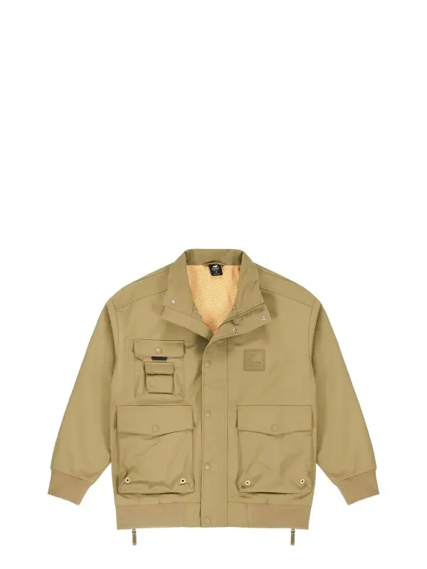 NEW BALANCE Multiple Pockets Cargo Windproof Sports Logo Jacket - Brown