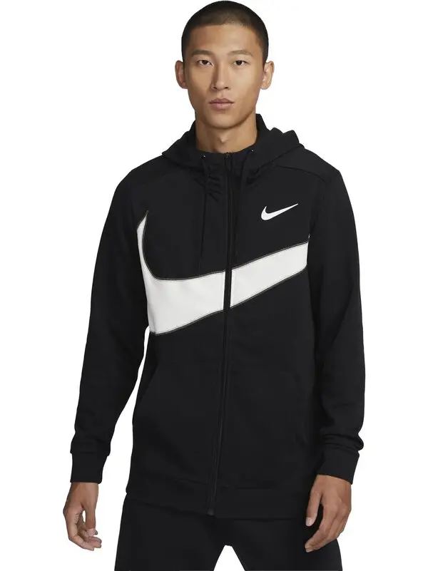 Nike Dri-fit Fleece Full-zip Hoodie - Black/summit White