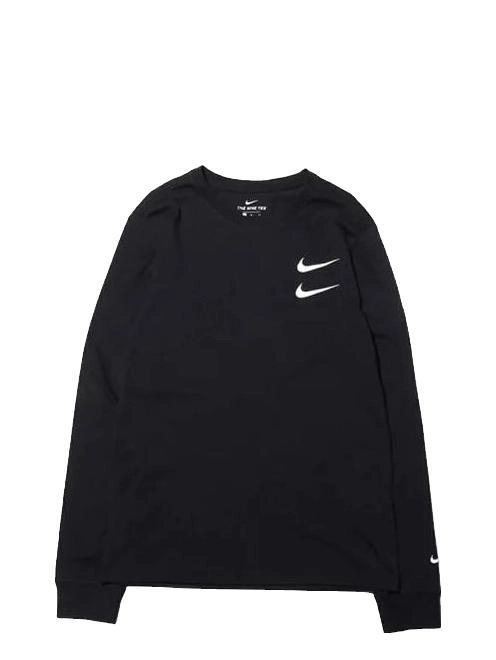 Nike Double Swoosh Crewneck Long Sleeve Tee - Black