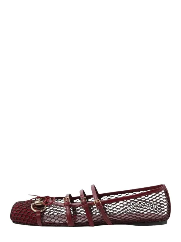 Gucci Horsebit Flat Shoes - Rosso Ancora Red Mesh