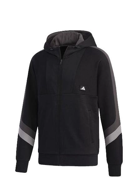 Adidas Colorblock Hooded Track Jacket - Black
