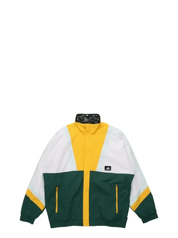 Adidas Colorblock Jacket With Logo Detail - Green