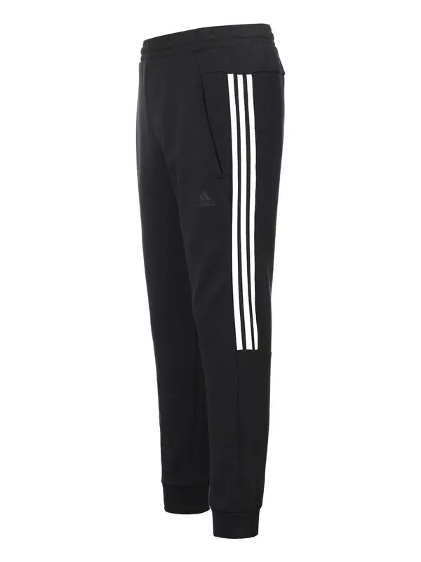 Adidas Casual Sports Bundle Feet Lacing Stripe Knit Long Pants - Black