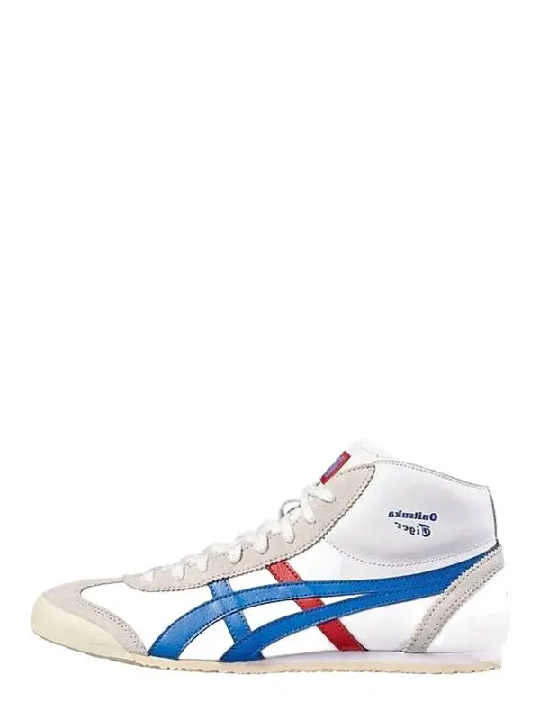 Onitsuka Tiger Mexico Mid Runner Sneakers - White/blue/red