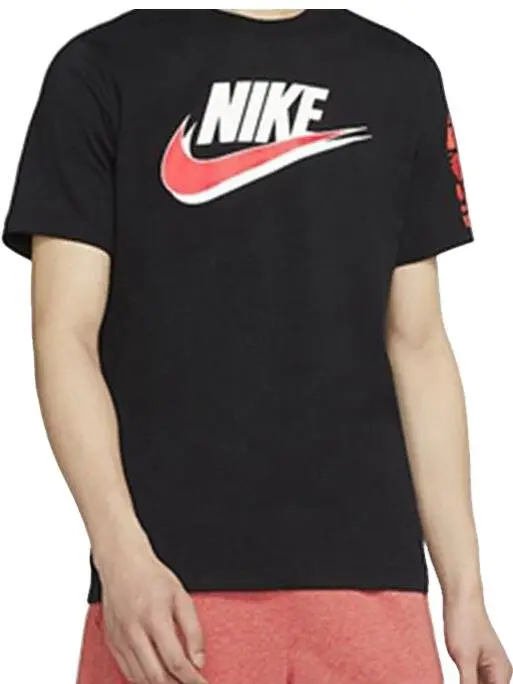 Nike Round Neck Athleisure Casual Sports Short Sleeve - Black